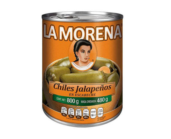 La Morena Whole Jalapeno 12/26 (800g) | Los Compadres Distributor