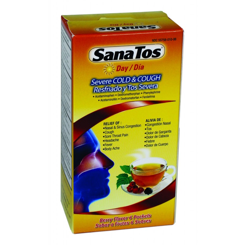 Sanatos Severe Cold & Cough Daytime / Dia Tea 6pk | Los Compadres Distributor